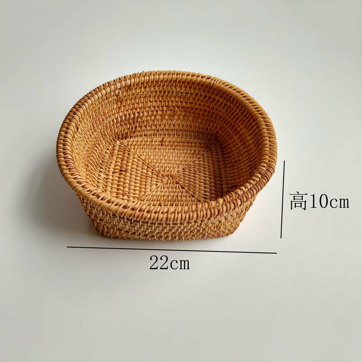 Оптовая продажа вьетнамских ротанговых корзин для хранения, круглая большая фруктовая тарелка, закуски, выпечка, маленькая корзина, коллекция мелких предметов, синий