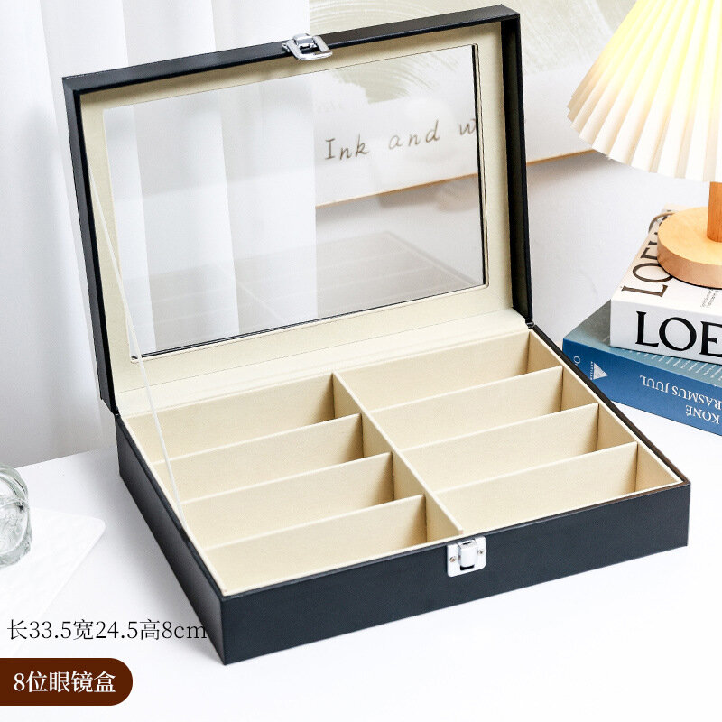 Коробка для хранения очков из орехового дерева, пылезащитная с ящиком, высококачественная многосекционная двухслойная витрина для солнцезащитных очков