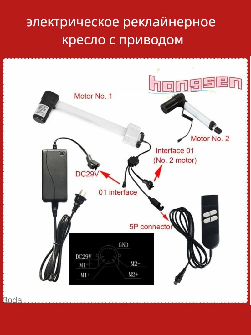 Электрический привод кресла реклайнера