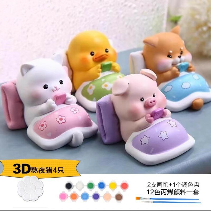 Пазл Гипсовая кукла Раскраска Граффити Рюкзак Медведь Креативный DIY Раскраска Детская живопись Образовательное ремесло