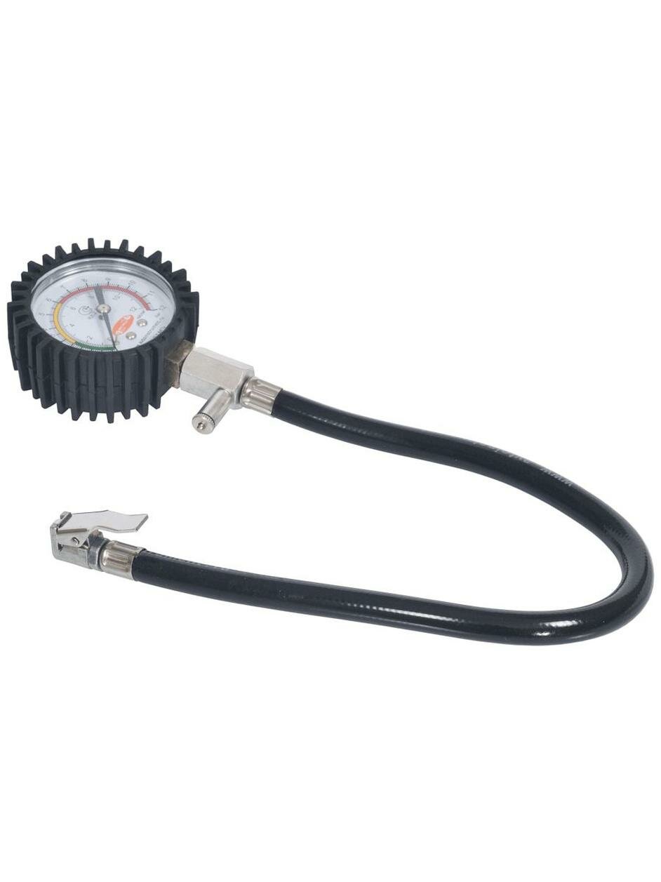 Манометр шинный грузовой 0.50-12.16 bar с клапаном и шлангом, АвтоDело (42312)