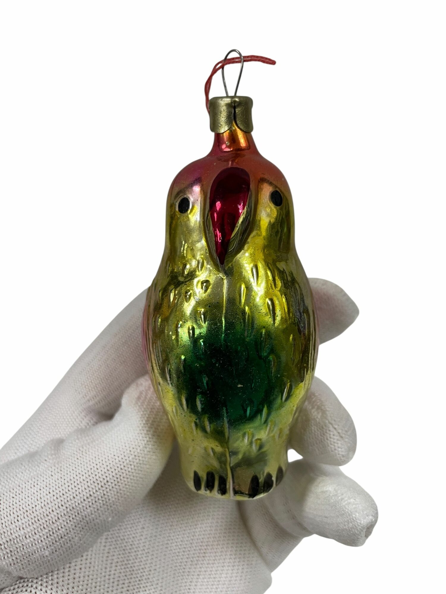 Советская елочная игрушка, попугай. Сделано в СССР