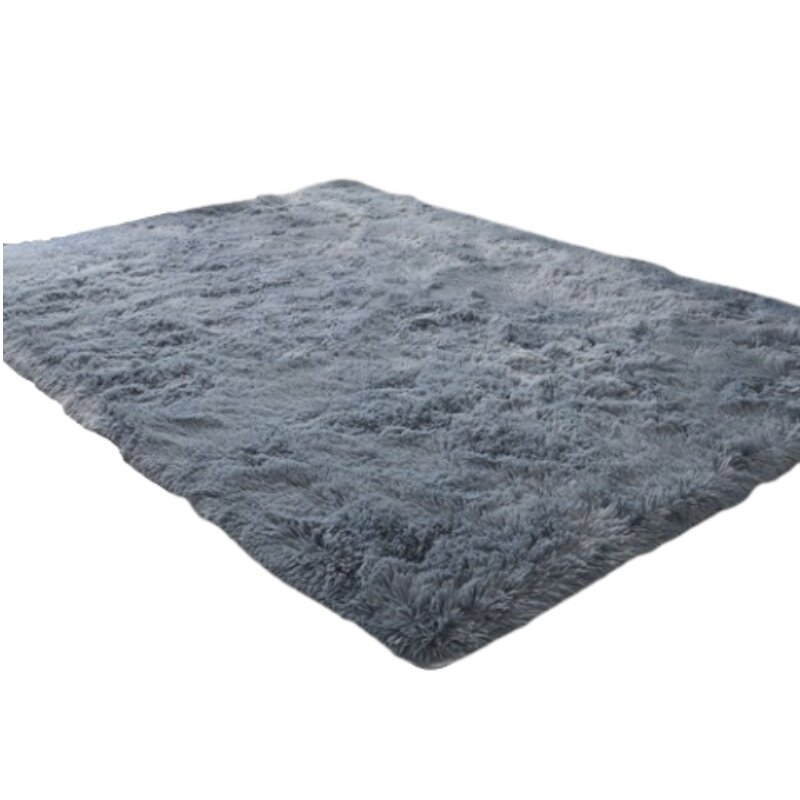 Однотонный длинноворсовый ковер для гостиной, кабинета и спальни, серый
