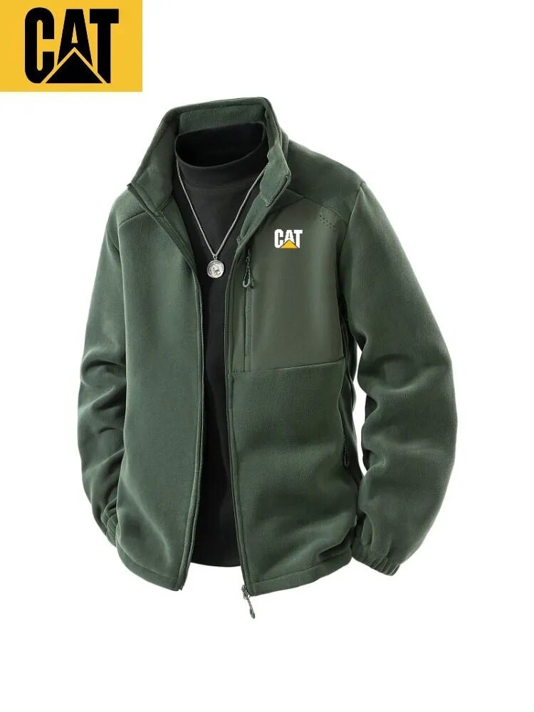 Куртка Caterpillar Мужская флисовая куртка с утеплителем из аулитового флиса-сверхтеплая, ветрозащищенная, casual куртка для активного отдыха и улицы