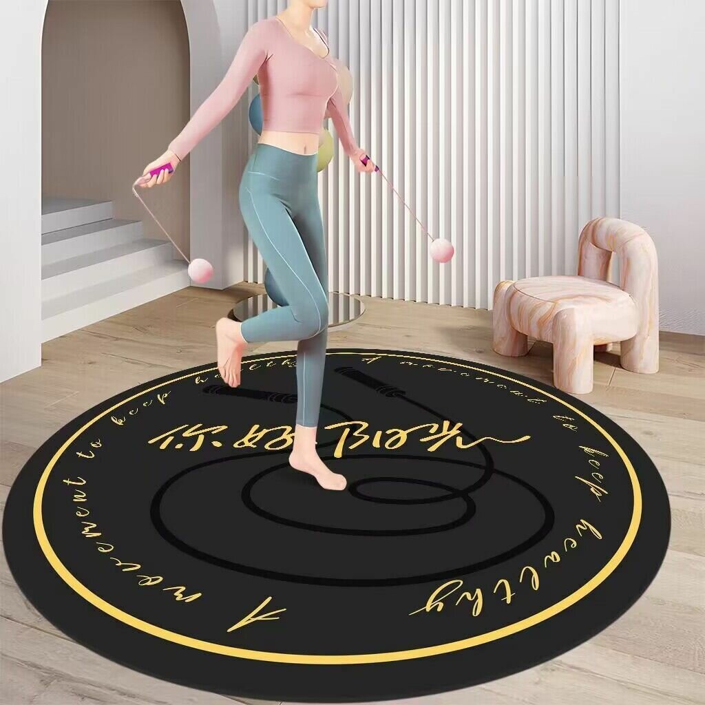 Коврик для прыжков в стиле TikTok, популярный в прямых эфирах, нескользящий, звукоизоляционный, амортизирующий, круглый коврик, бесшумный коврик для фитнеса и йоги в помещении.