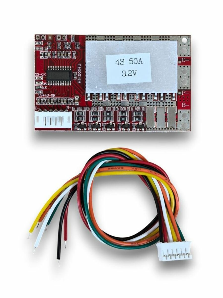 Плата защиты заряда LiFePo4 аккумуляторов с балансиром 4S 50A