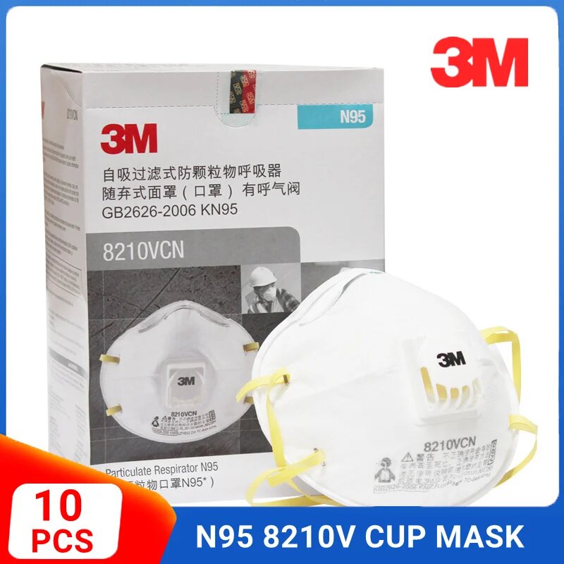 Респиратор 3M N95 8210 в 8210VCN, пылезащитные маски KN95 Mascarilla NIOSH, маска для частиц с клапаном PM2.5, защита дыхания, для мужчин, для улицы