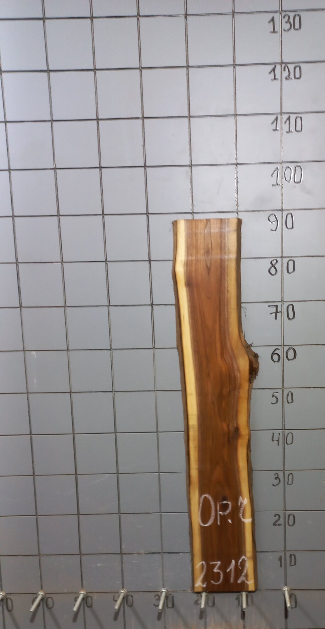 Слэб натурального дерева ценных пород Орех черный №2312 1,6*14*85 см, доклес