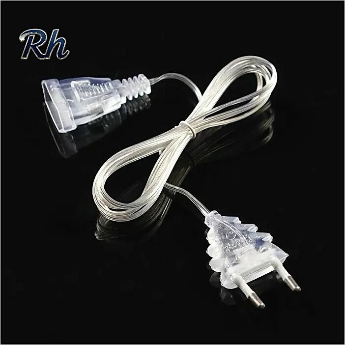 Удлинитель для гирлянд 1.5 м, прозрачная нить, вилка - для комнатных и уличных светодиодных гирлянд