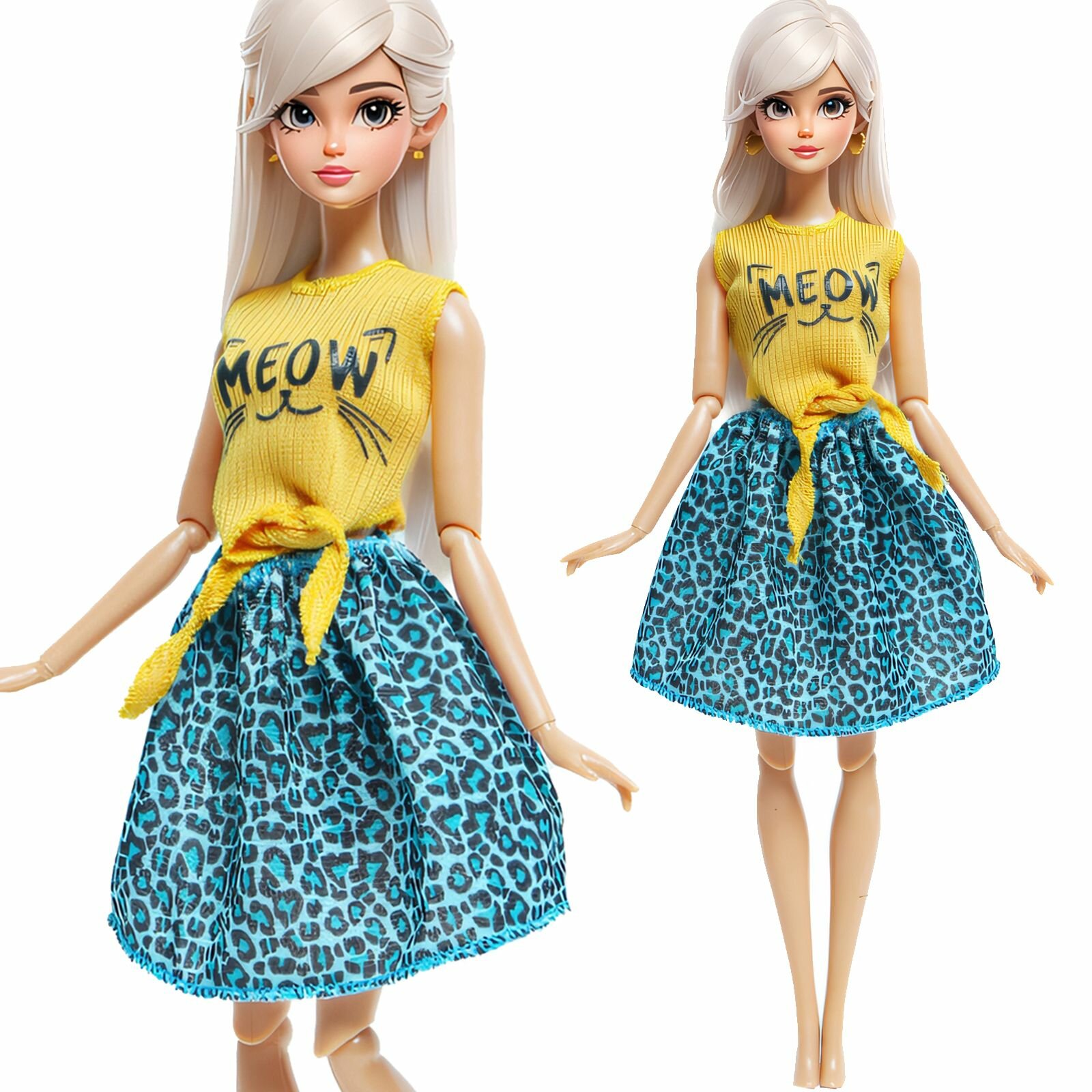 Набор одежды для куклы барби, Футболка + юбка Одежда для кукол 29-30см аксессуары