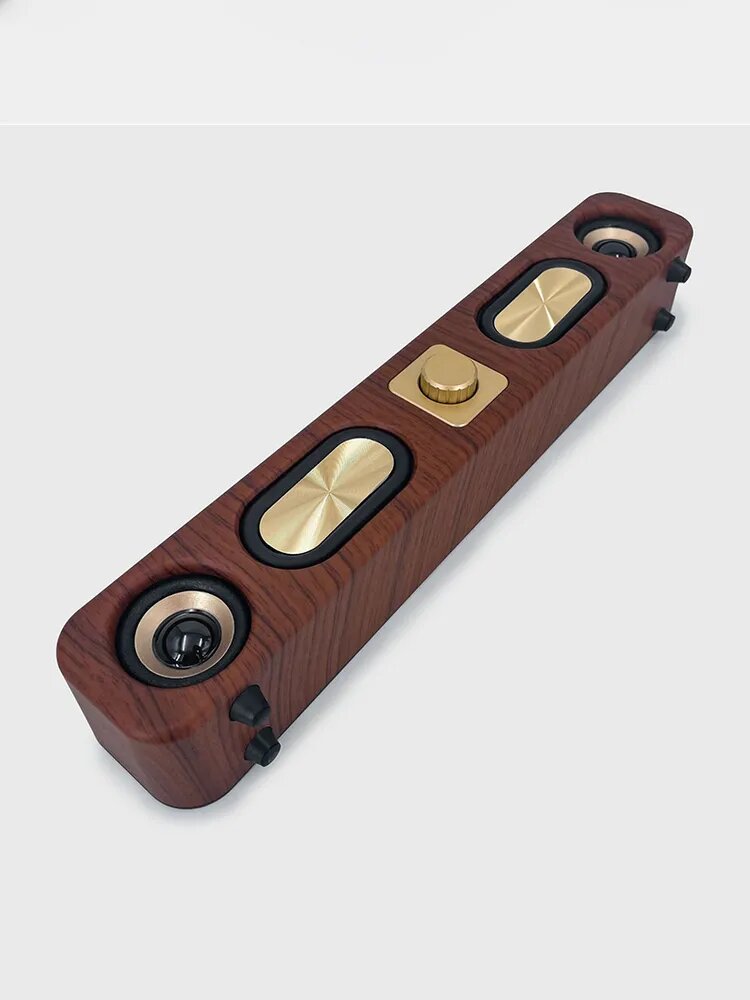 TRENDY RETRO Bluetooth Stereo Speakers Wood Grain Computer Soundbar — фото 1