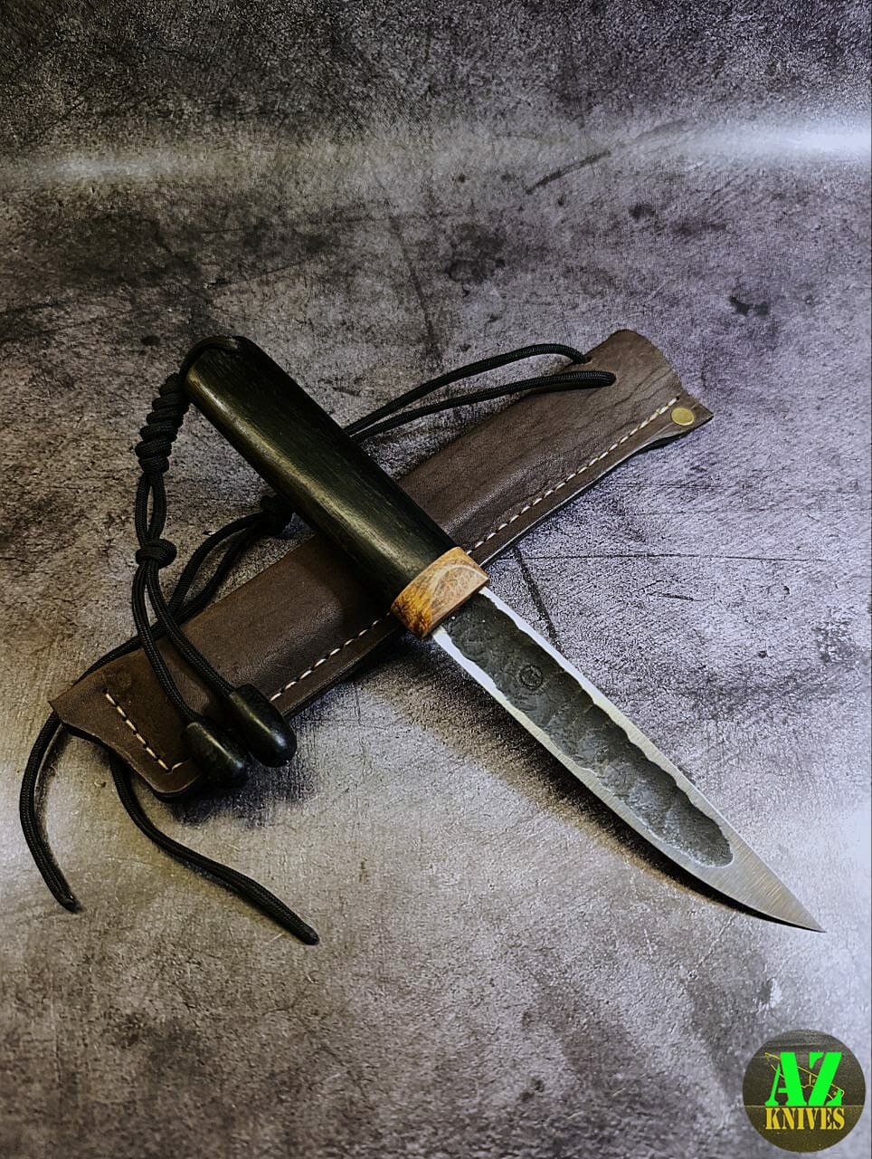 Туристический Кованый якутский нож длина клинка 14см