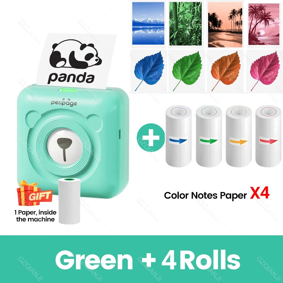 Термопринтер Peripage A6 Green add 4Rolls