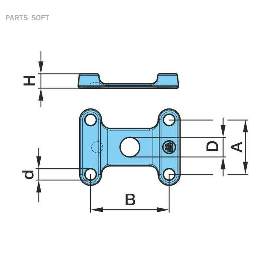 Пластина крепления рессоры !(м)125x180\BPW от официального дистрибьютора, BPW, артикул 0314523270