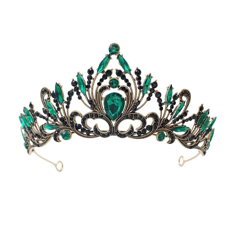 Хрустальная диадема в стиле барокко Изумрудный, A