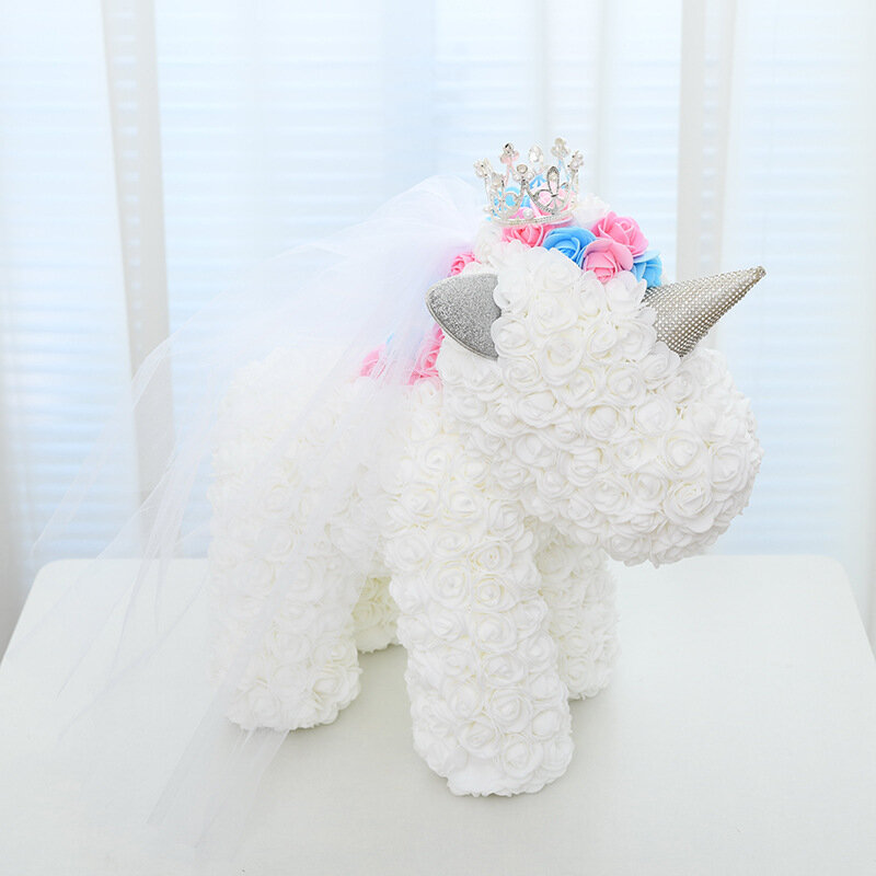 Корона Muyue "Единорог Танабата", шелковый цветок, пенопласт, ручная работа