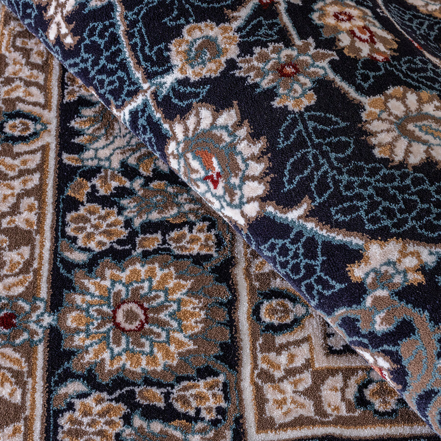 Ковер, Прямой, Тёмно-синий, Бежевый, Золотисто-коричневый, Светло-бирюзовый, Классический, Персидский, на пол, в гостиную, спальню, в ассортименте (70 см. на 140 см.)