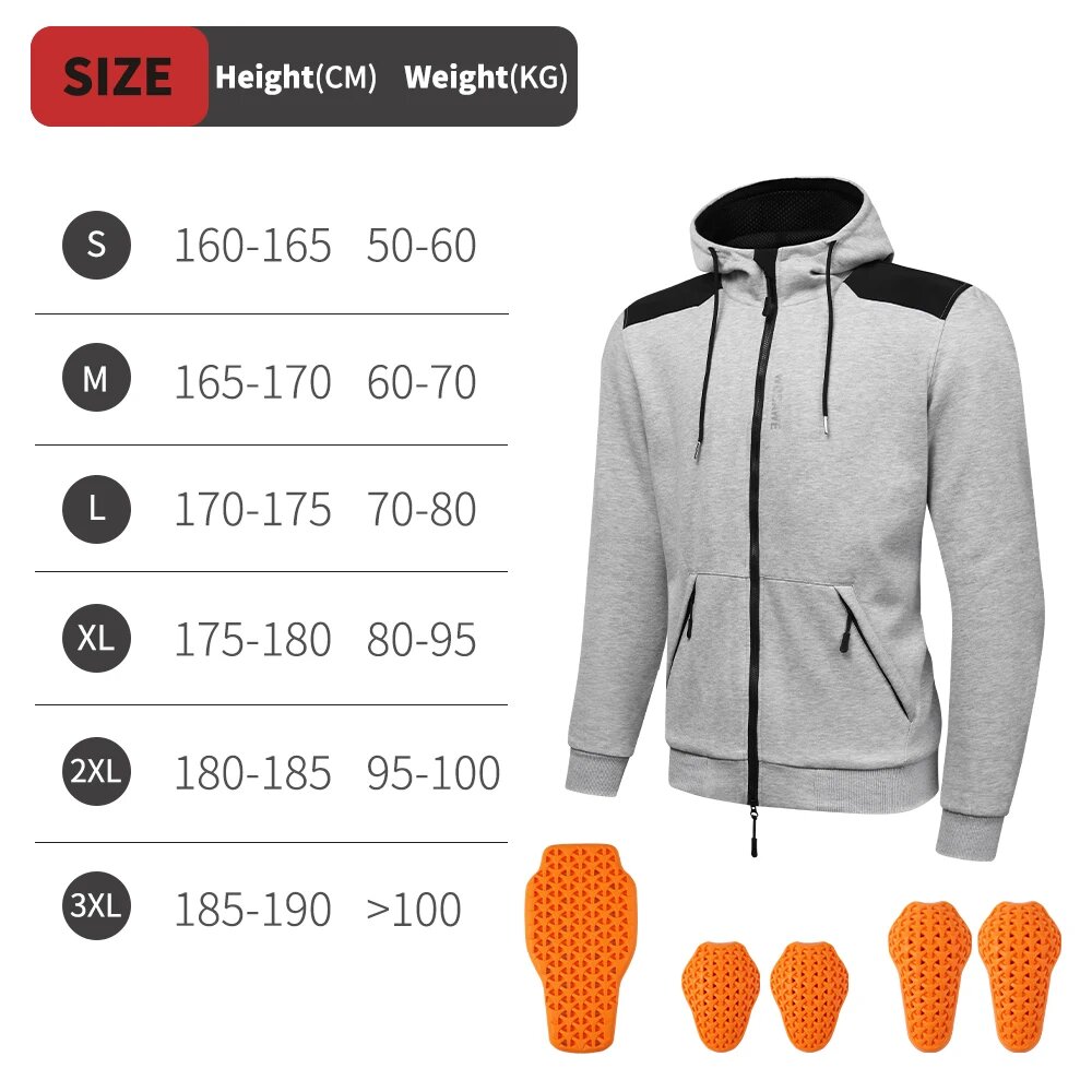 Мужская мотоциклетная толстовка WOSAWE XL, Gray set B
