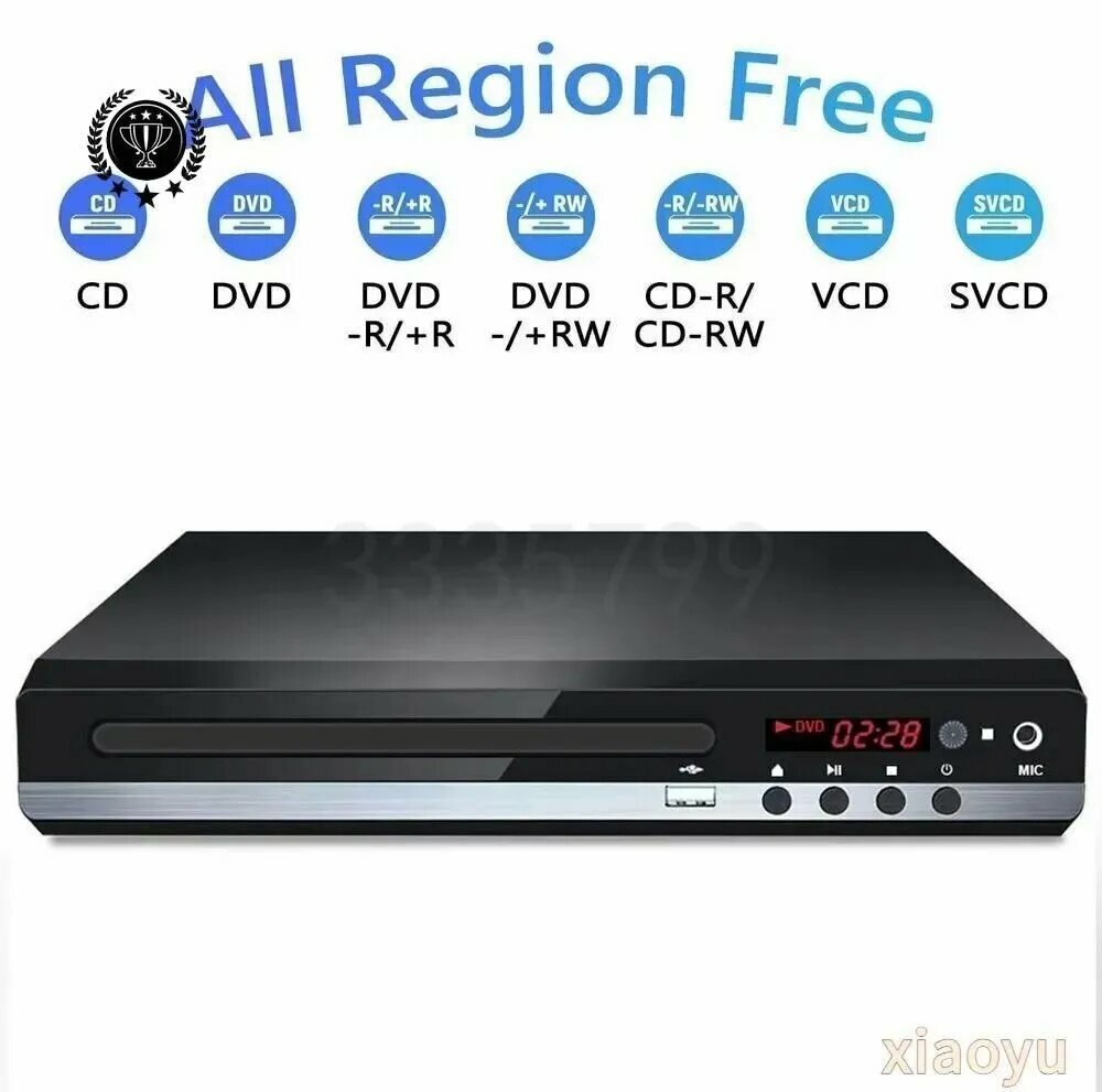 GM DVD-плеер 4K HD 1080P Поддержка Подключения HDMI, TV CD/DVD-плееры Для Дома, Кабель HDMI И RCA В Комплекте