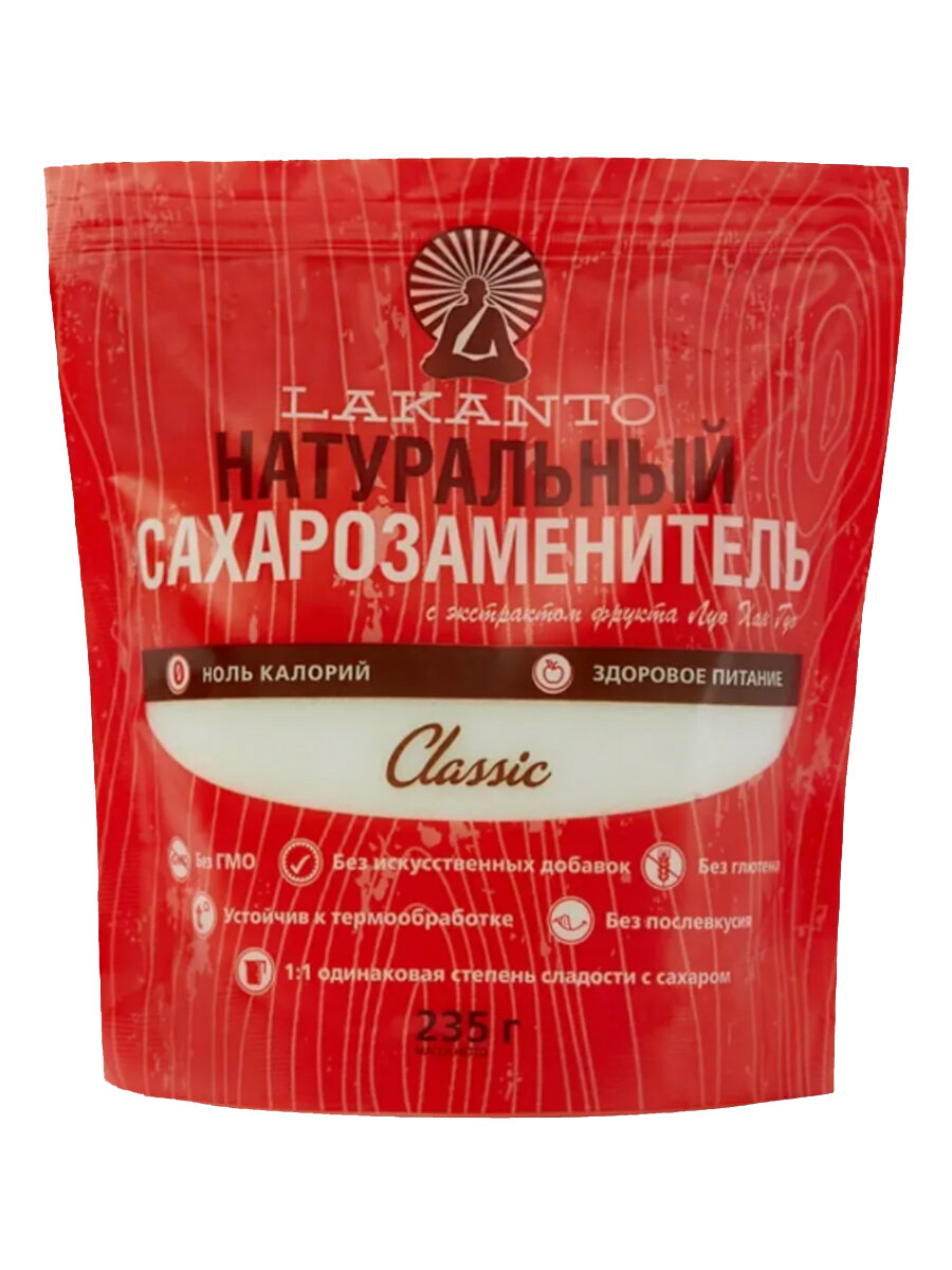 Lakanto Сахарозаменитель натуральный Classic с экстрактом фрукта Луо Хан Гуо, 235 г