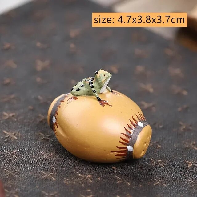 Китайская фиолетовая глиняная фигурка чайного питомца, ручная работа, модель лотоса и арбуза, скульптура, украшения для чайного сервиза, декоративные элементы для чайного сервиза.