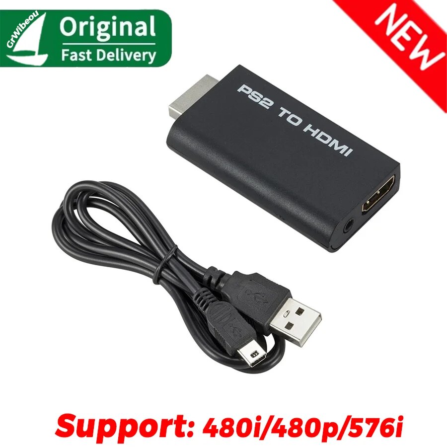 GRWIBEOU PS2 to HDMI Converter Cable Model A
