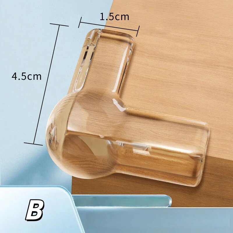 4 шт, прозрачные мебельные угловые ограждения, защитные уголки для стола, толстые мягкие бамперы с краями для безопасности