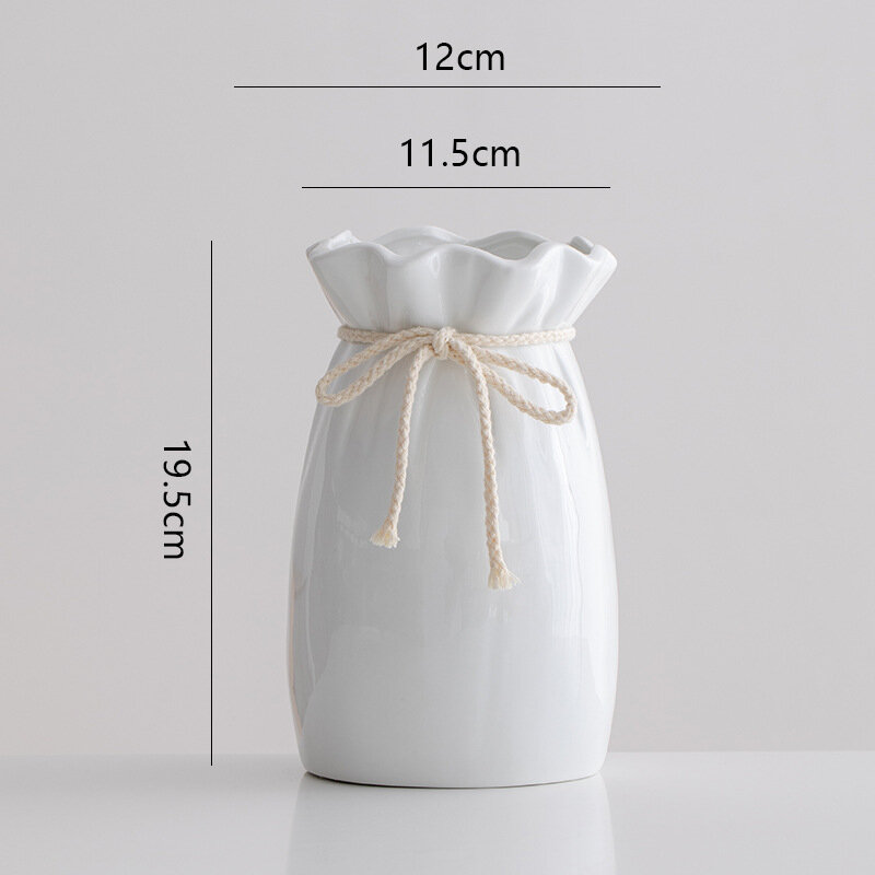 Керамическая ваза Shumen Nordic Creative Lucky Bag, декоративные сухие цветы, розовая настольная ваза для гостиной, современная цветочная композиция, орнамент, контейнер для цветов