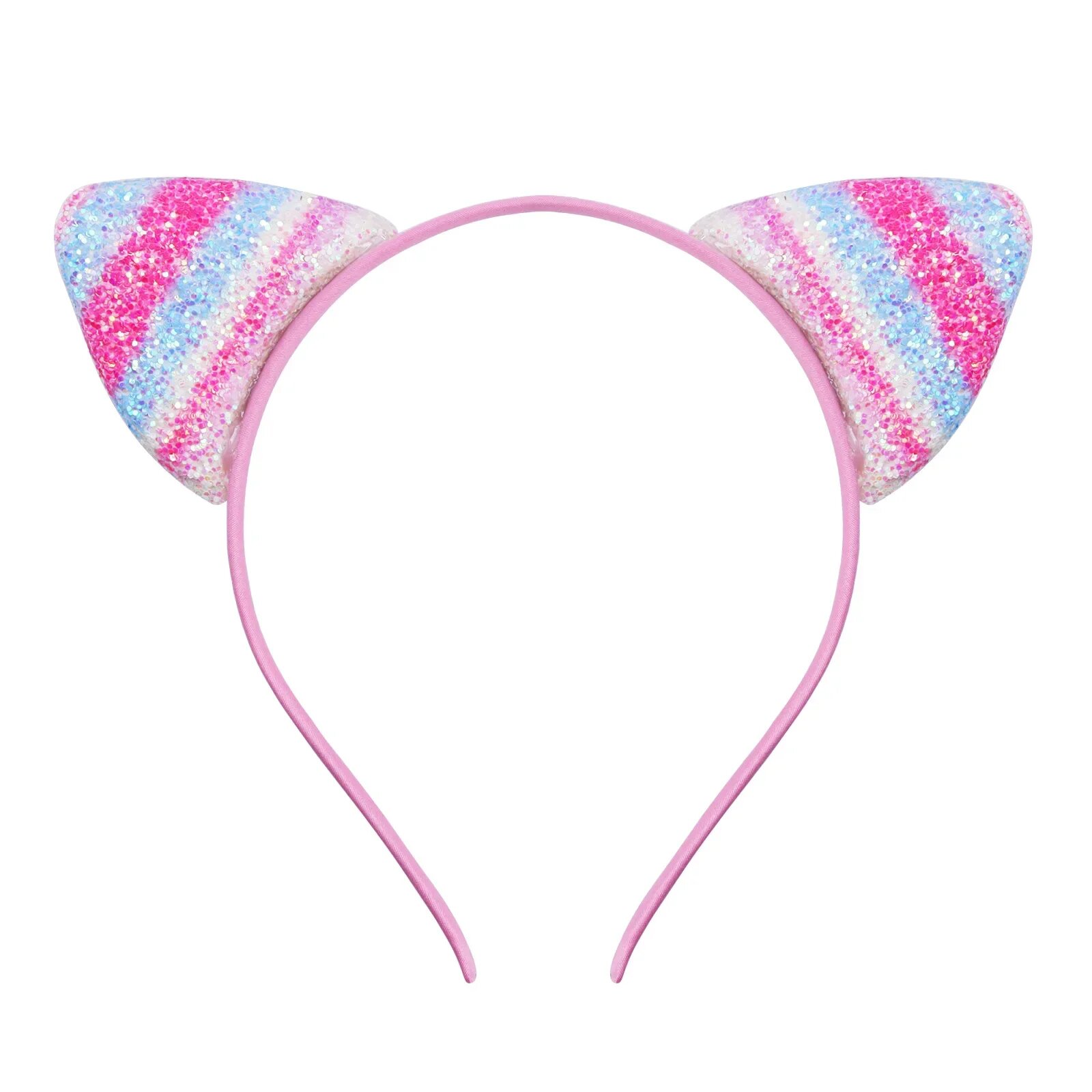 Детский ободок с кошачьими ушками розовый, pink colorful
