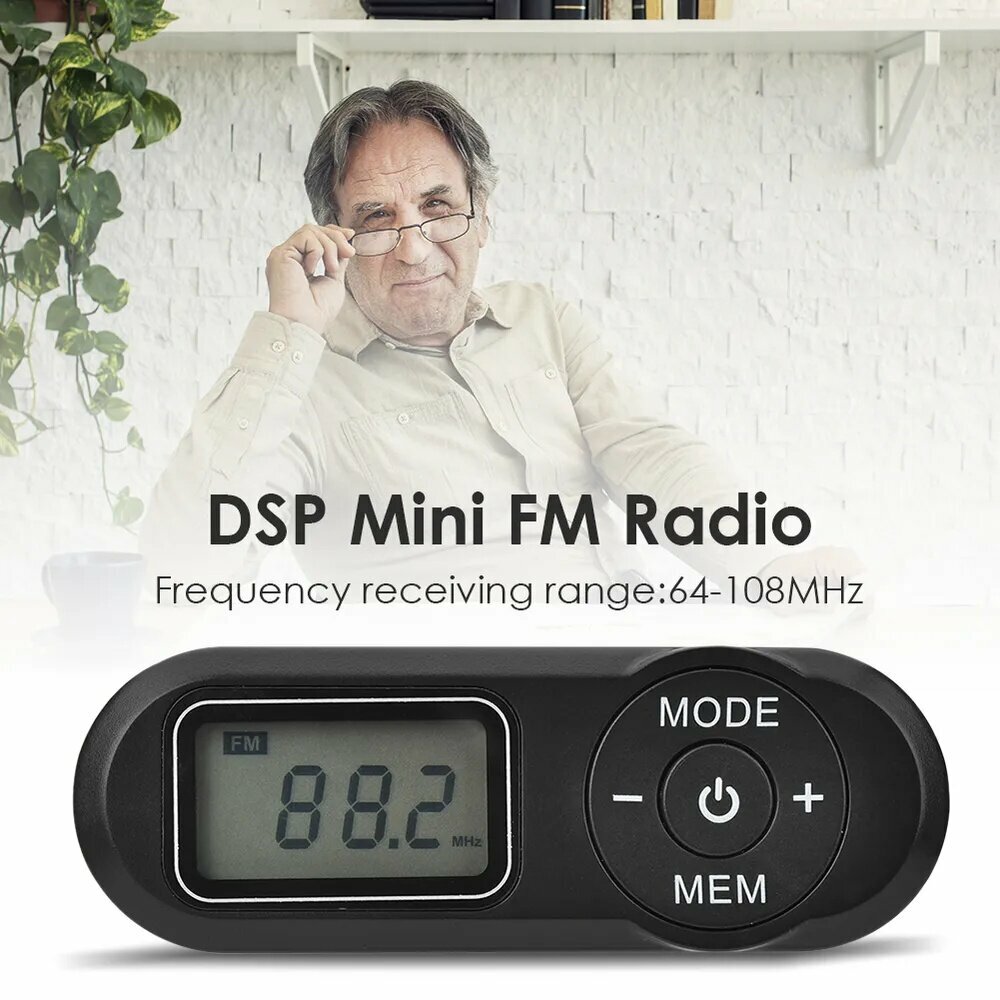 Цифровой FM-радиоприёмник с ЖК-дисплеем, карманный, 64 108 МГц