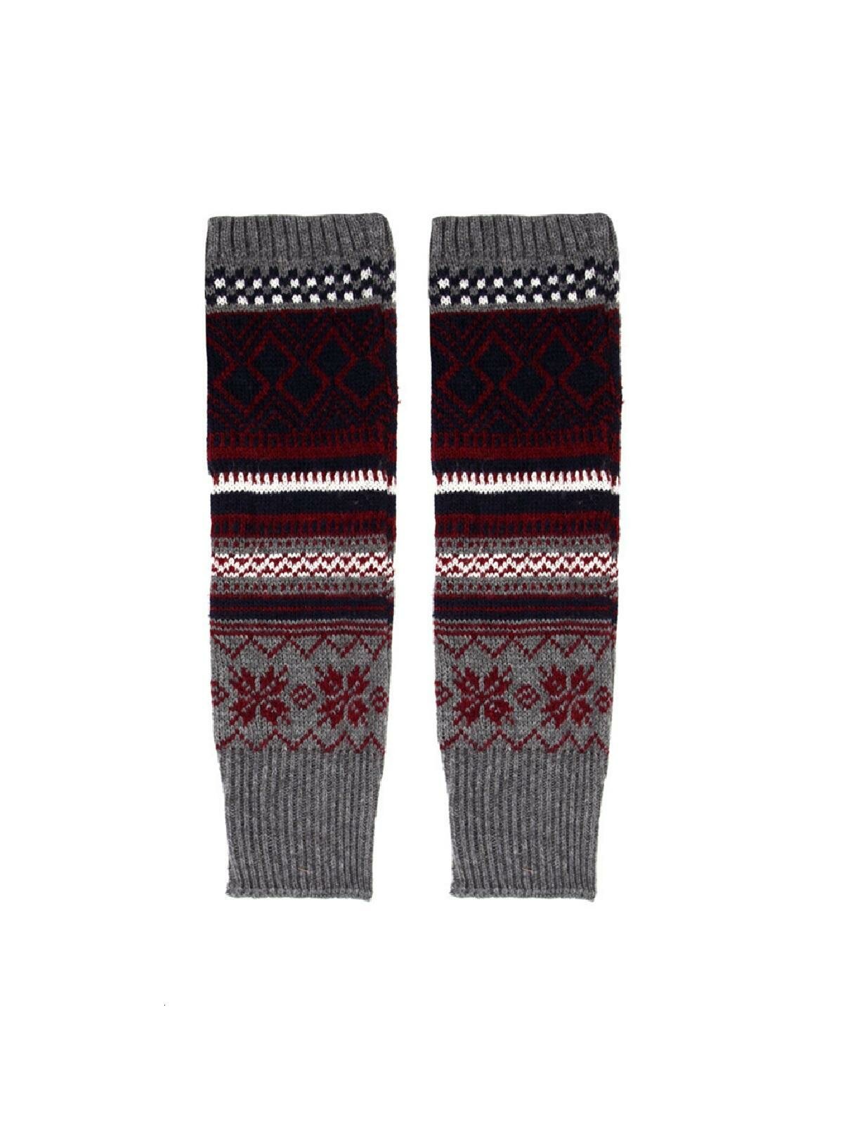 Теплые полосатые чулки до бедра, Серый