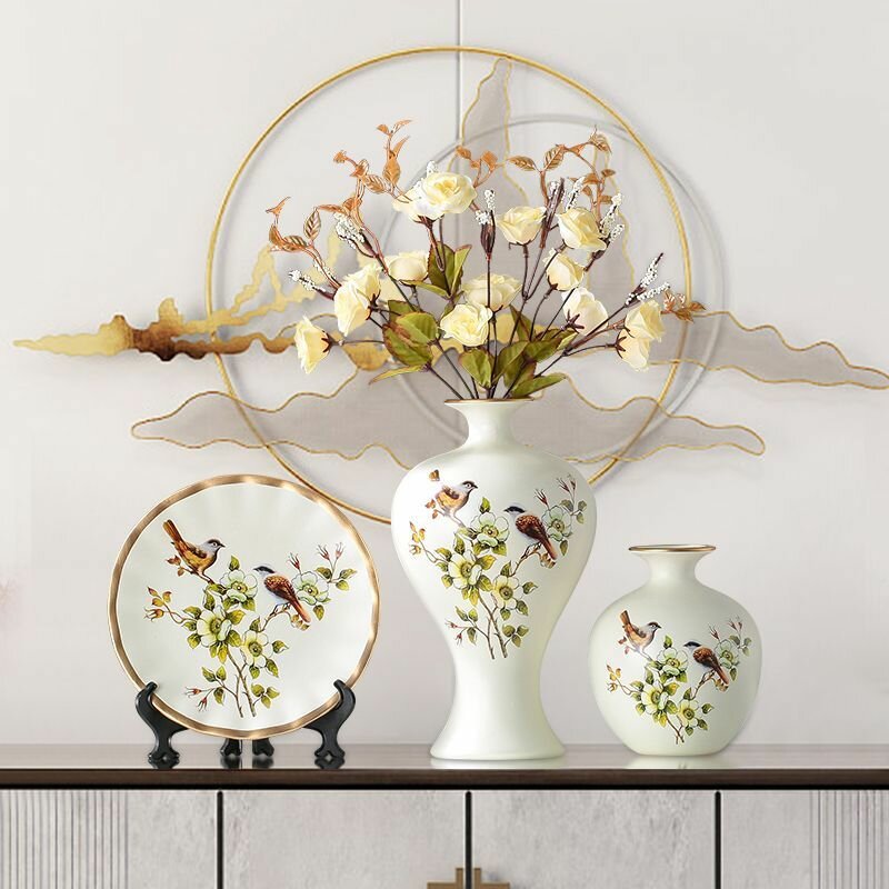 Набор из трех керамических ваз, украшение для гостиной, тумбы под телевизор, креативный декор, ваза для прихожей, свадебный подарок.