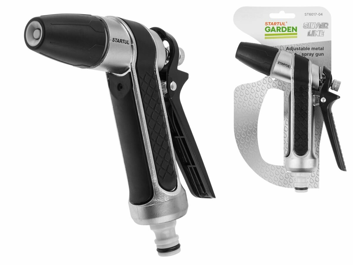 Пистолет-распылитель для полива садовый регулируемый STARTUL GARDEN Silver Line (ST6017-04)