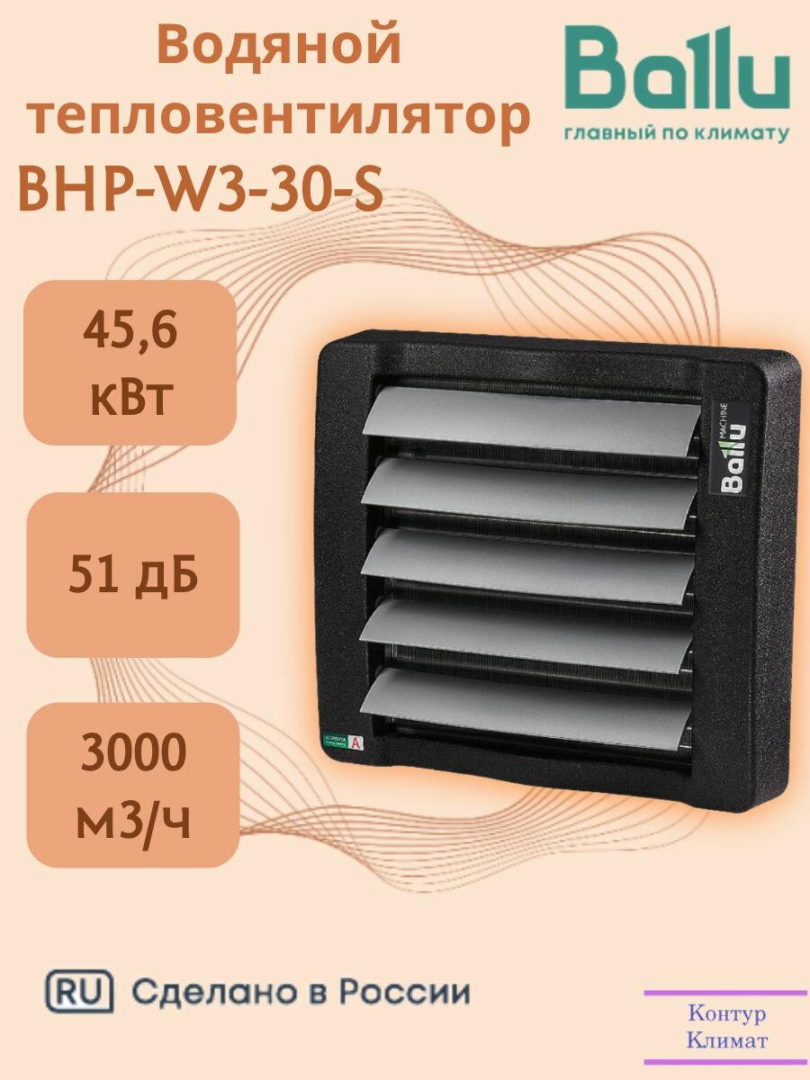 Тепловентилятор водяной BALLU BHP-W3-30-S