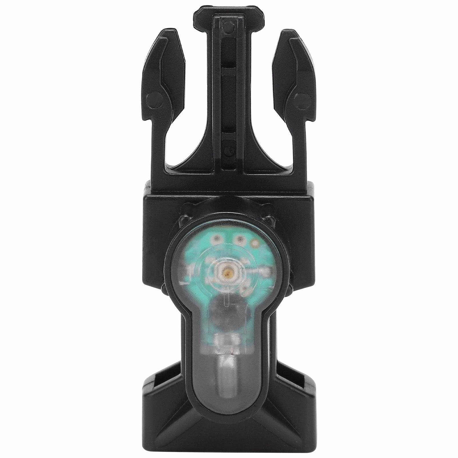 Наружный мини-фонарь безопасности IPX8 водонепроницаемый с застежкой черное основание зеленый свет