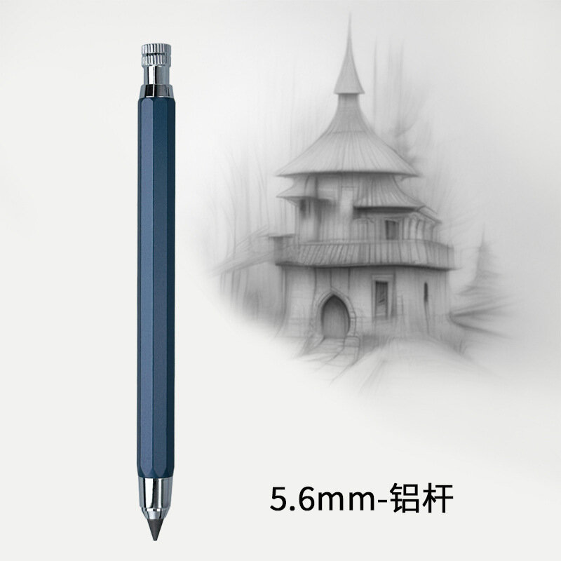 [2025] Металлические шестигранные механические карандаши толщиной 5,6 мм и 4,0 мм с возможностью нанесения индивидуального логотипа, рисунка комикса или эскиза вручную.
