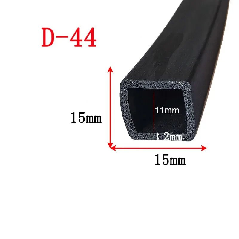 Самостоятельная уплотнительная лента D-образная черная 1/3/5 м D-44, 3 meter