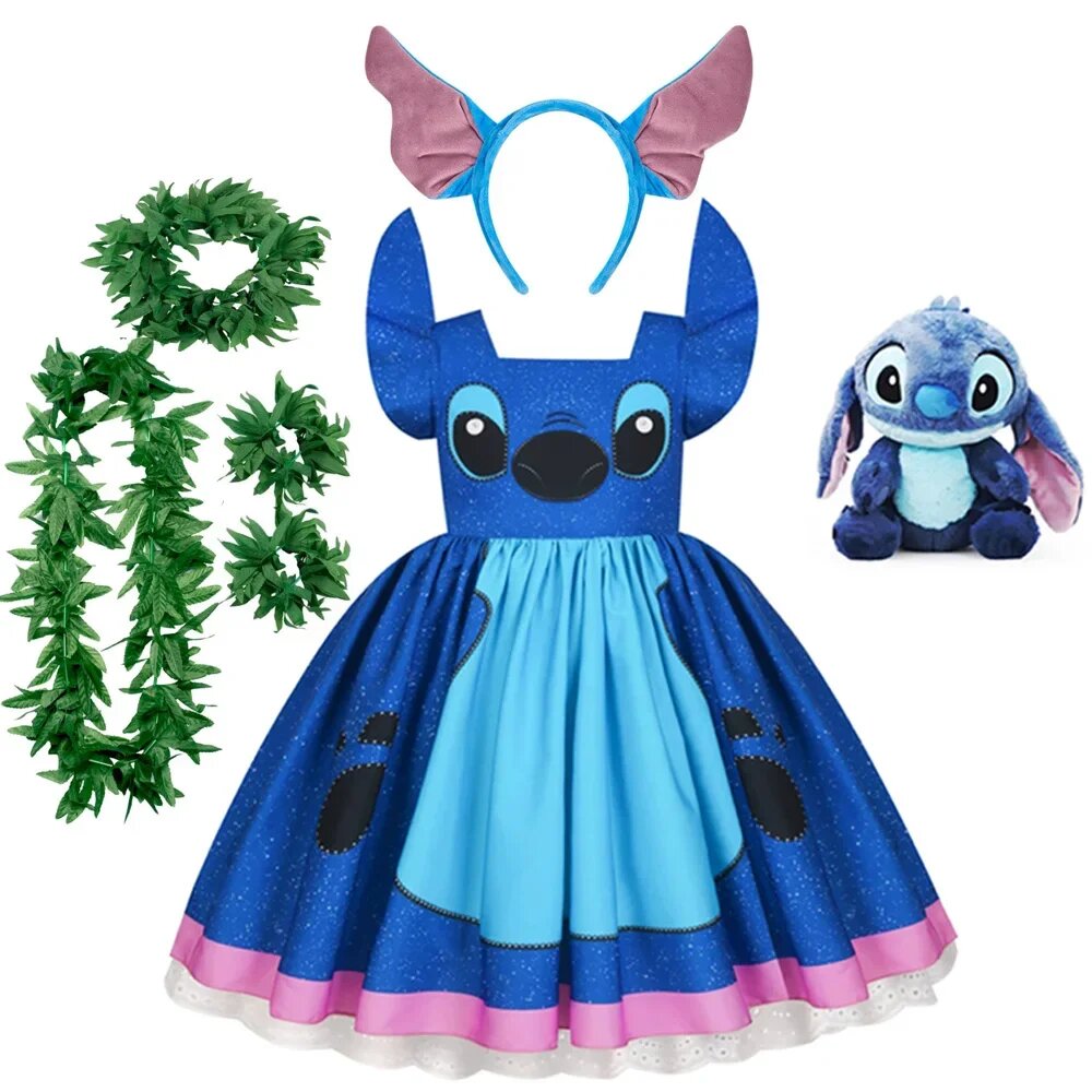 Платье-костюм Стич DreamParty 5-6T-tag 130, Синий, 8