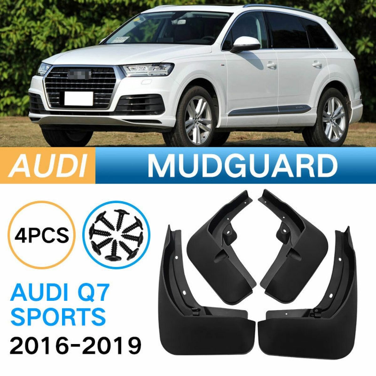 Брызговики, арт. Audi Q7 sport (Спортивная версия)2016-2019, 4 шт.