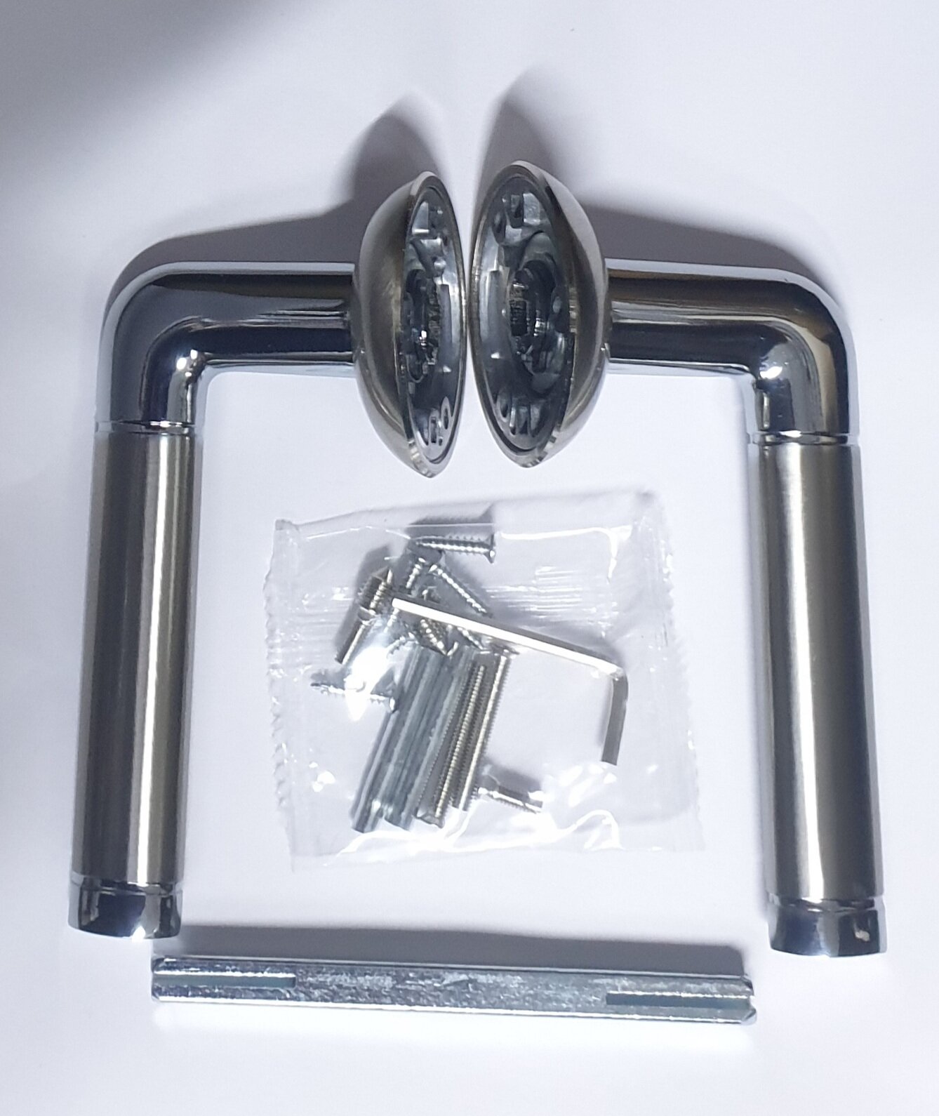 Ручки дверные 2шт матовый никель/хром H-14083-A-NIS AVERS 29183