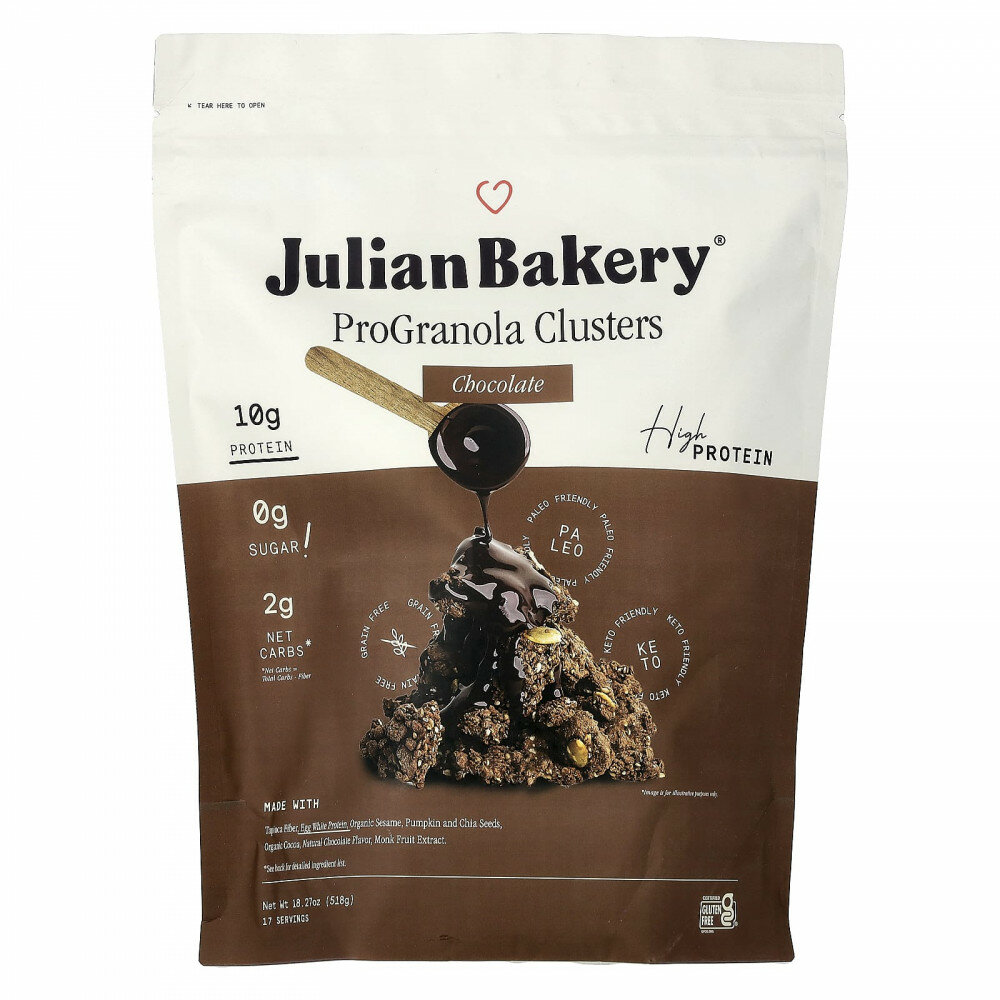Julian Bakery, ProGranola, гранулы с шоколадным вкусом, 518 г (18,27 унции)