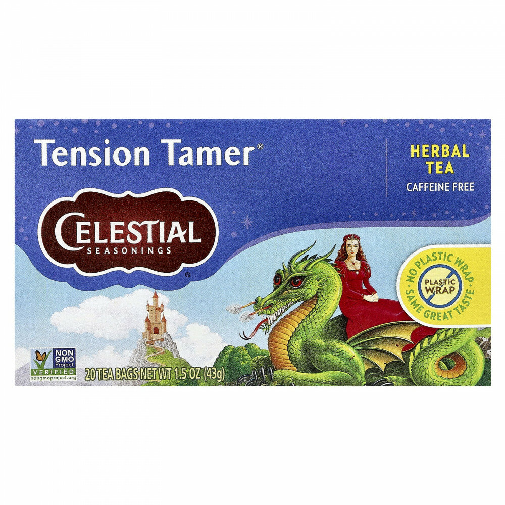 Celestial Seasonings, травяной чай, Tension Tamer®, без кофеина, 20 чайных пакетиков, 43 г (1,5 унции)