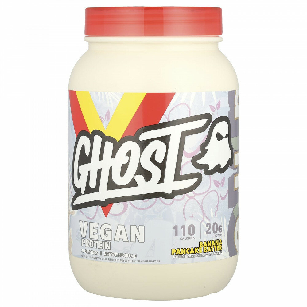Ghost, Vegan Protein, тесто для банановых блинов, 896 г (2 фунта)