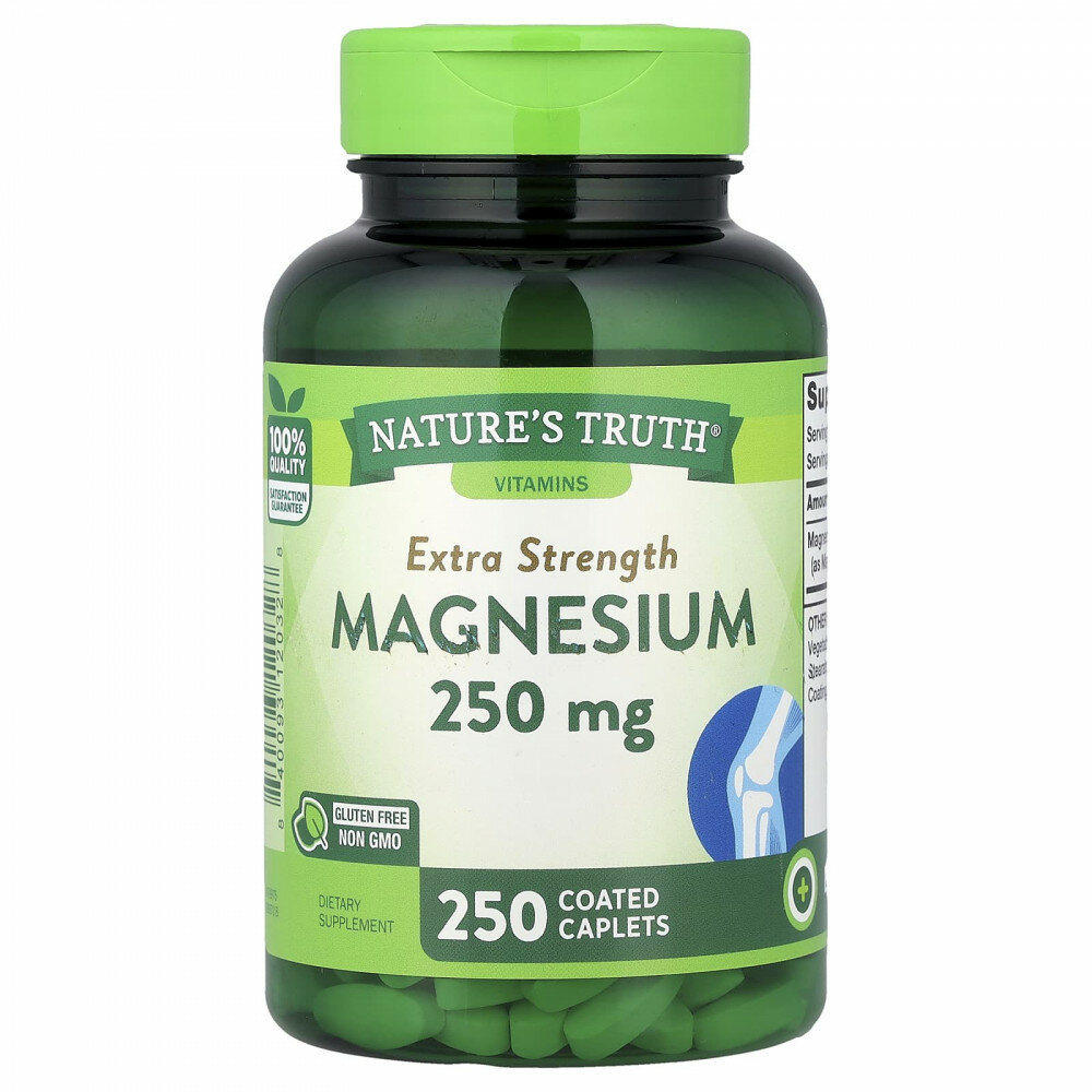 Nature's Truth, магний, 250 мг, 250 капсул, покрытых оболочкой