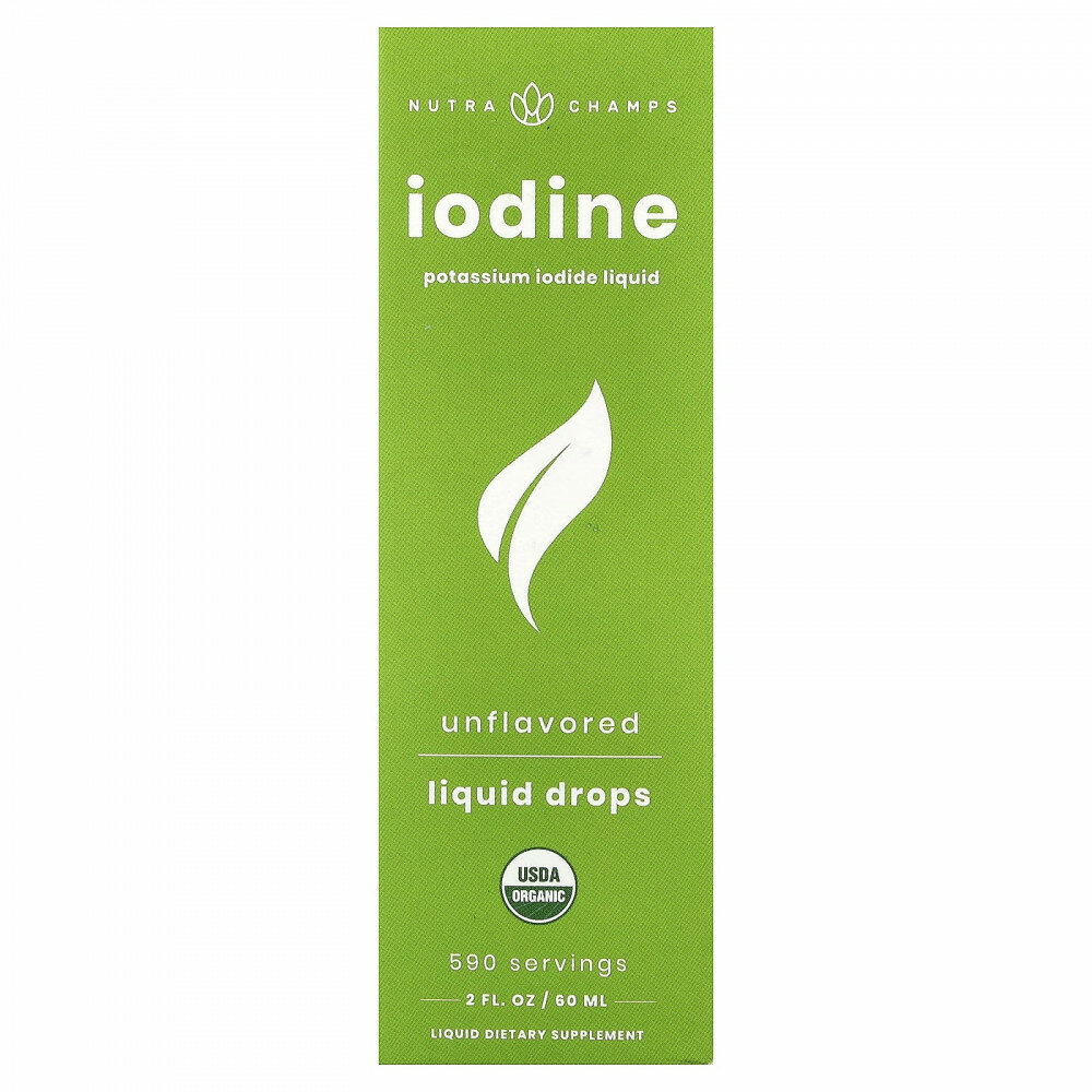 NutraChamps, Жидкий йод в каплях, без добавок, 60 мл (2 жидк. унц.)