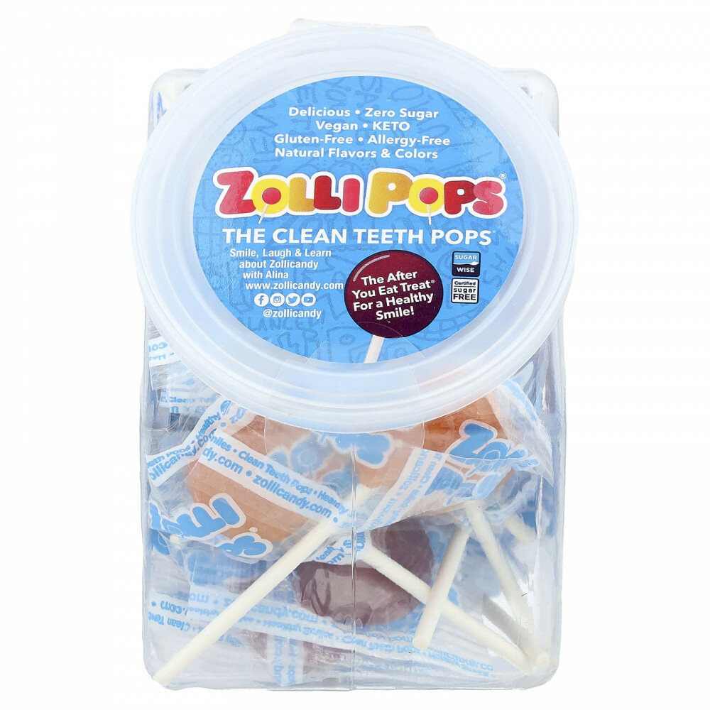 Zollipops, The Clean Teeth Pops, леденцы для чистки зубов, ассорти, 147 г (5,2 унции)