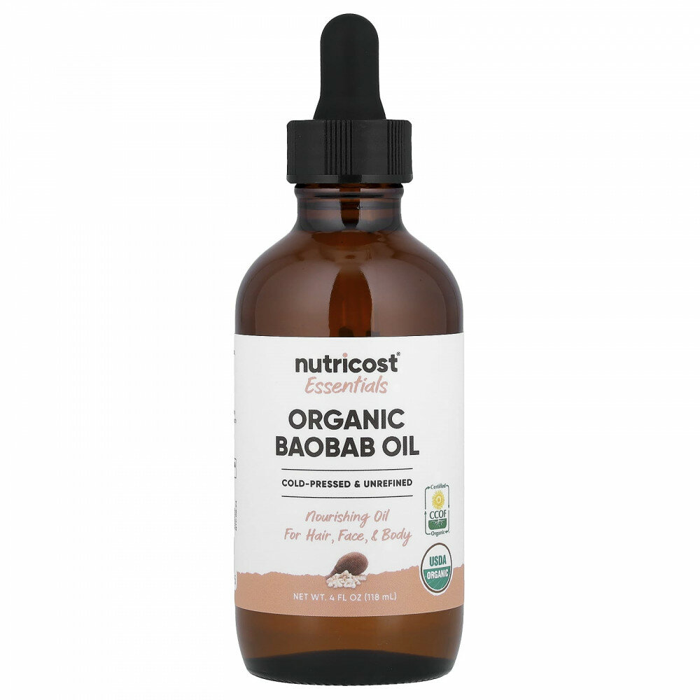Nutricost, Essentials, органическое масло баобаба, 118 мл (4 жидк. унции)