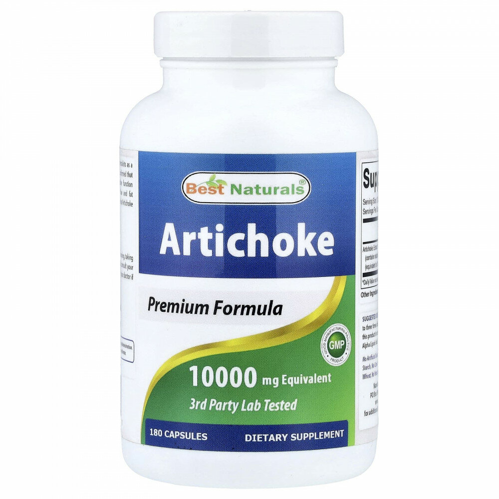Best Naturals, Артишок, 180 капсул (500 мг в каждой капсуле)