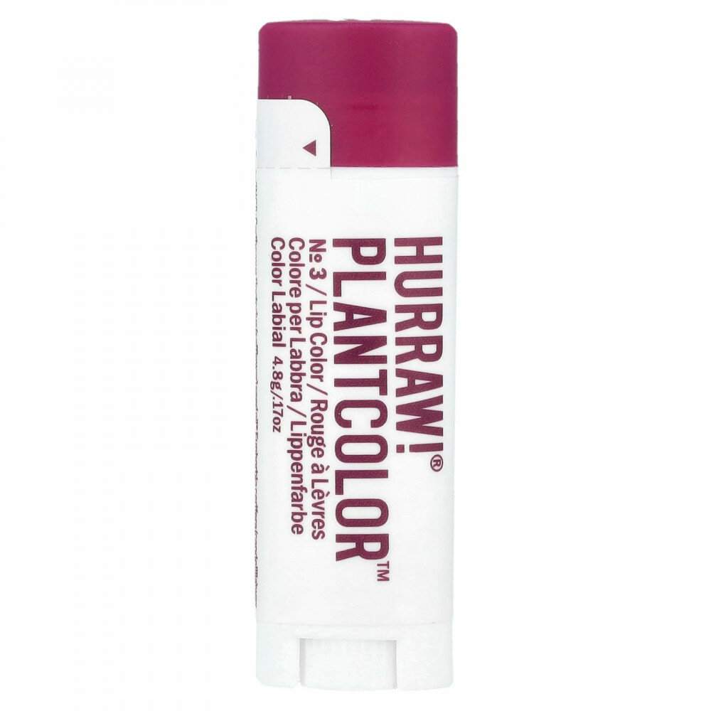 Hurraw! Balm, PlantColor ™, краска для губ, № 3, 4,8 г (0,17 унции)