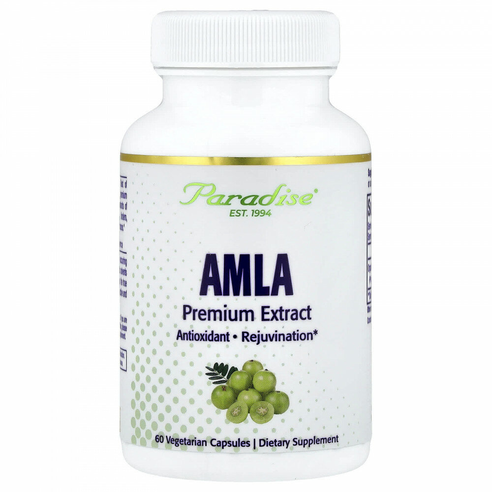 Paradise Herbs, амла, 60 вегетарианских капсул (250 мг в 1 капсуле)